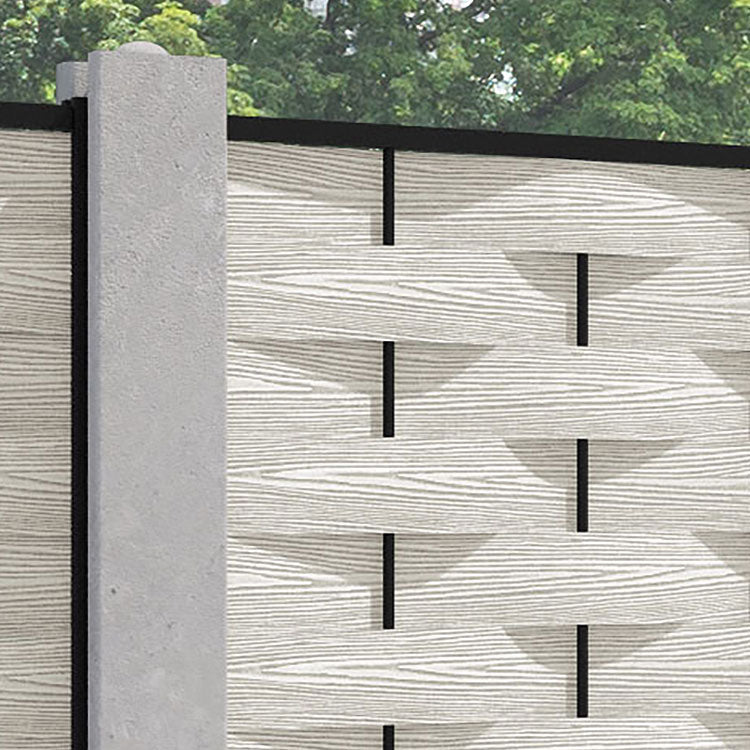 Ripple Fence Panel - Light Stone - for existing concrete posts ...