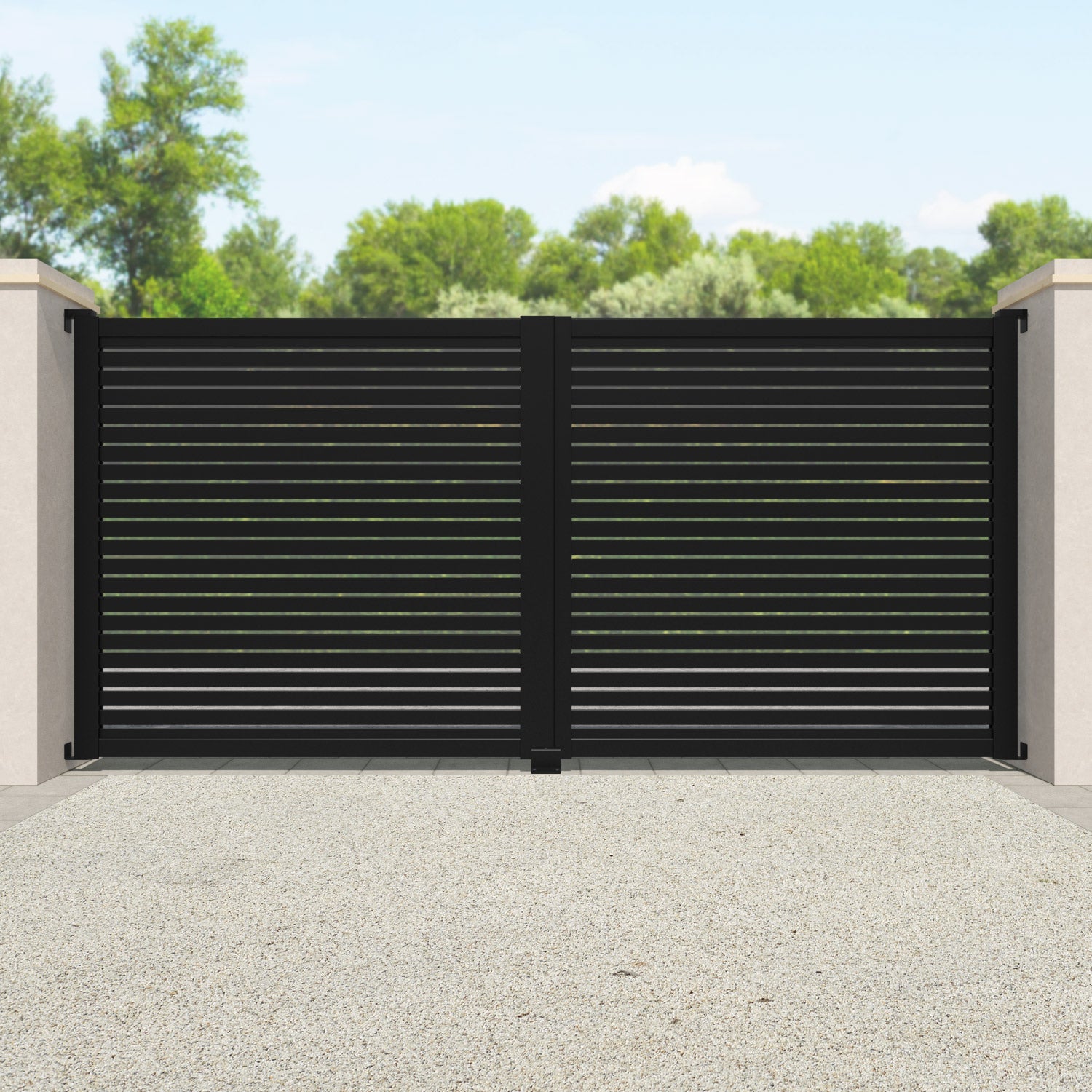 Aria Aluminium Driveway Gate - Black – Charles & Ivy