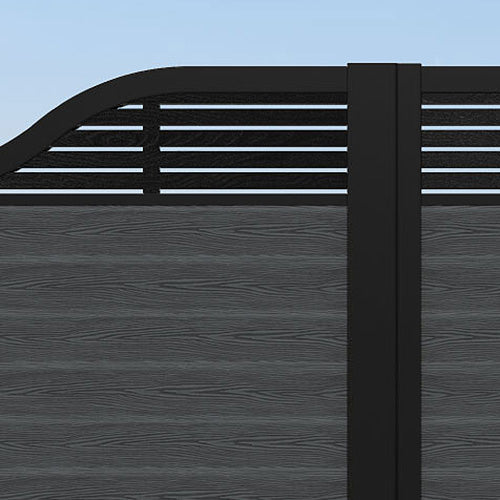 Classic Aspen Curved Top Driveway Gate - Dark Grey - Top Screen ...