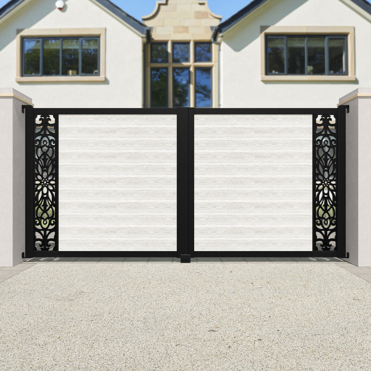 Classic Windsor Straight Top Driveway Gate - Light Stone - End Screen ...