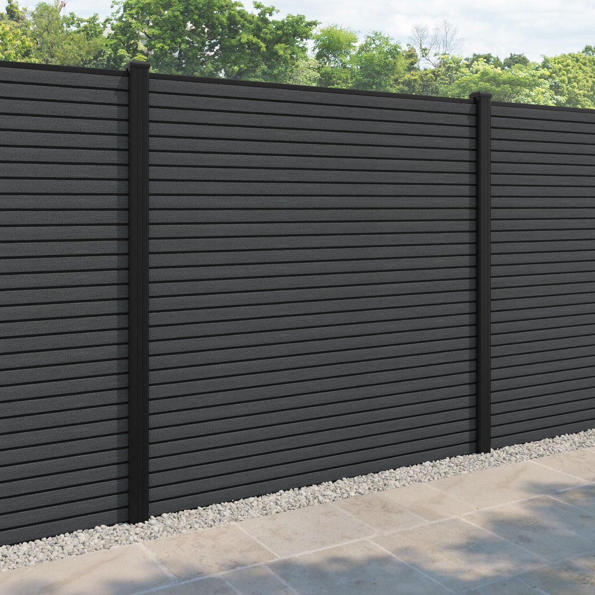 Hudson Fence Panel - Dark grey - with our aluminium posts – Charles & Ivy