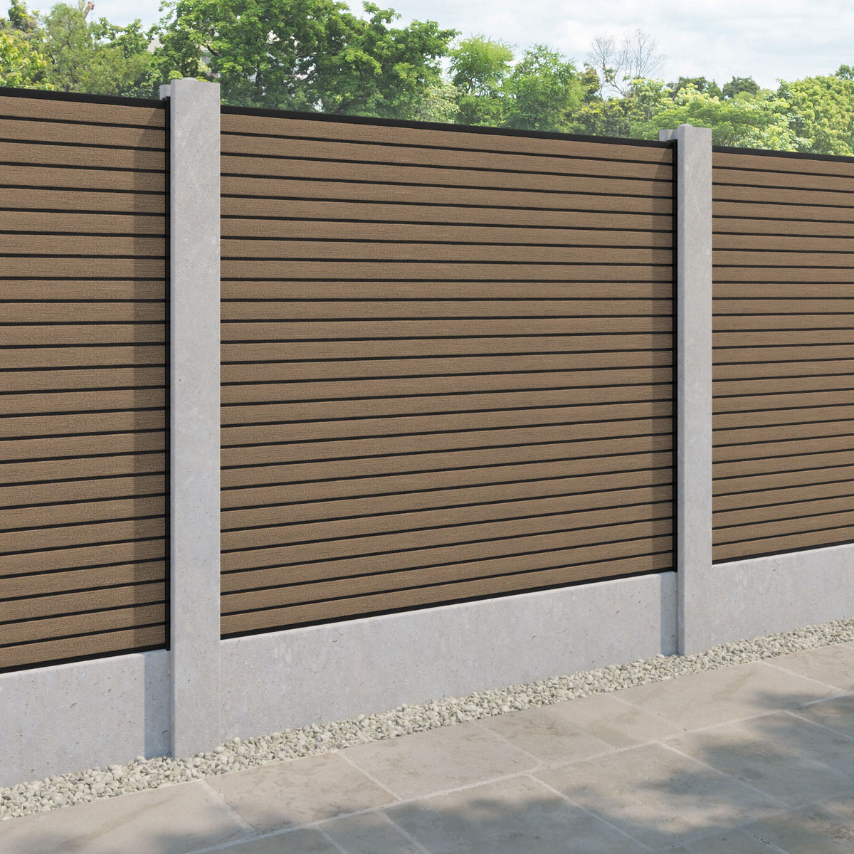 Hudson Fence Panel - Teak - for existing concrete posts – Charles & Ivy