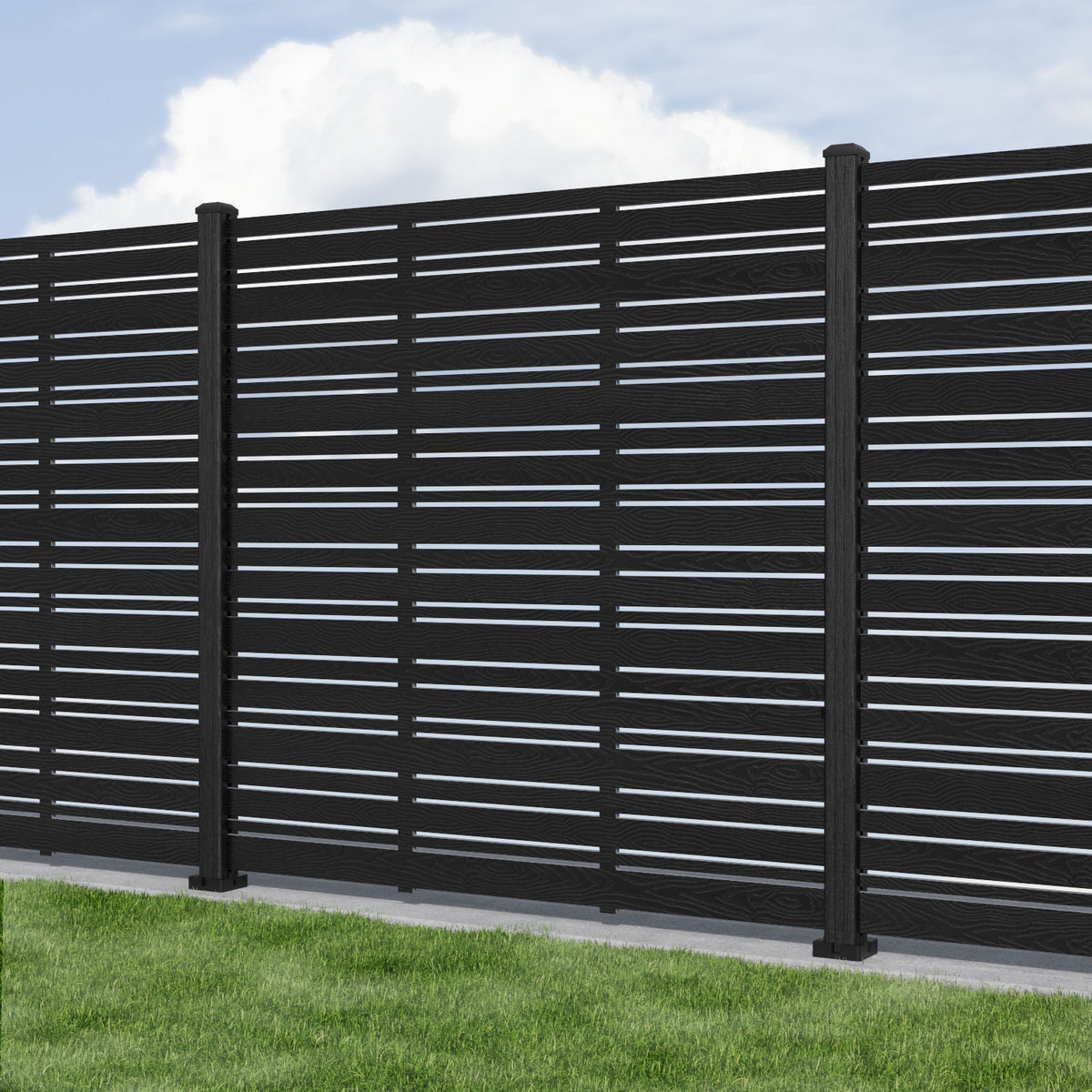 Linea slatted fence (inc aluminium posts) – Charles & Ivy