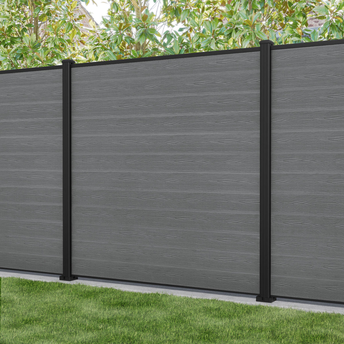Classic Fence Panel - Mid Grey - with our aluminium posts – Charles & Ivy