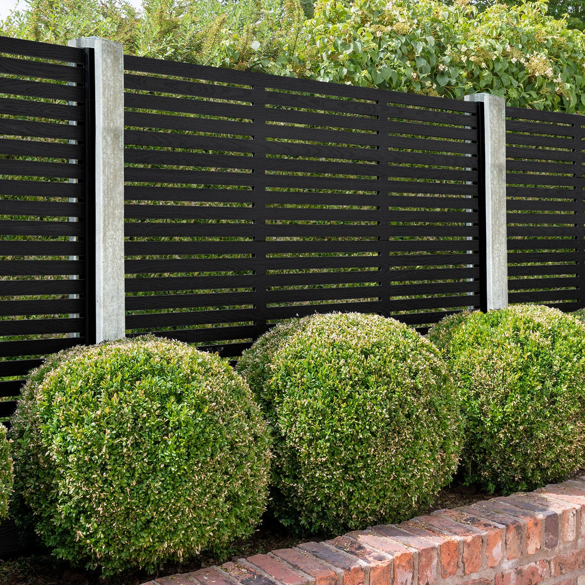 Aspen slatted fence (your concrete posts) – Charles & Ivy