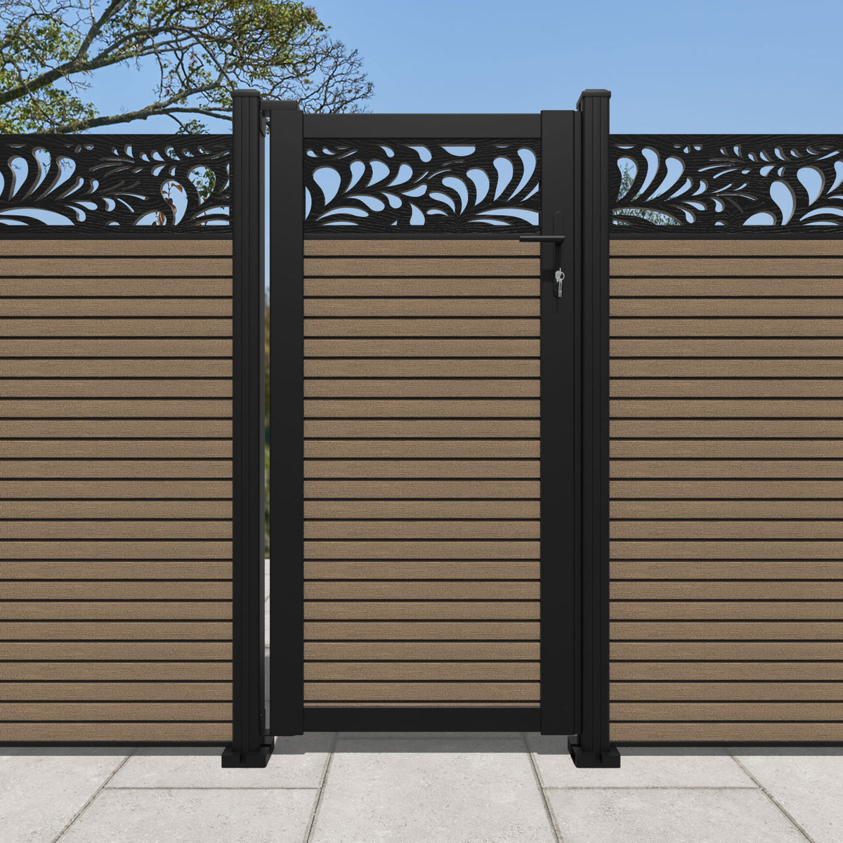 Hudson Petal Pedestrian Gate - Teak – Charles & Ivy
