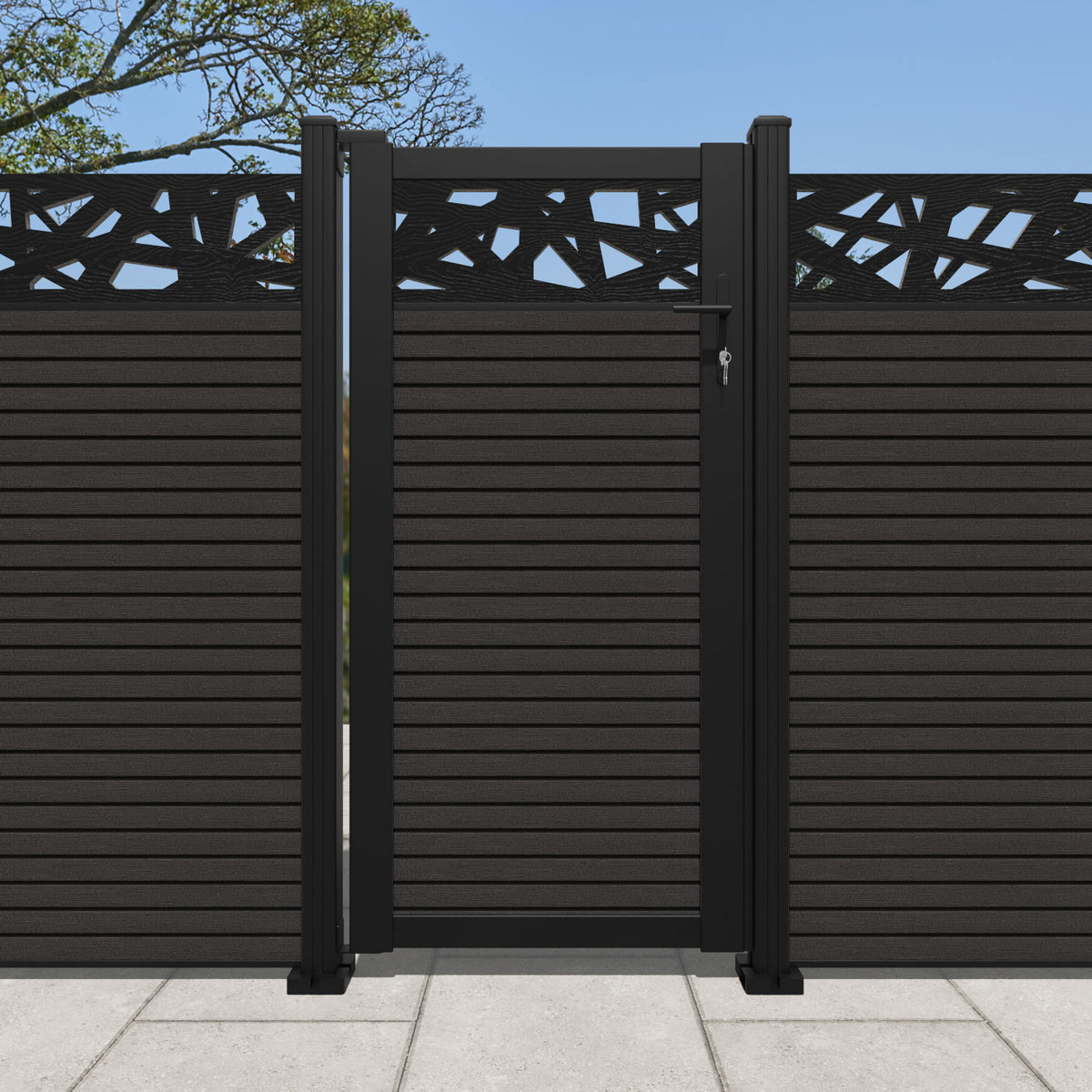 Hudson Prism Pedestrian Gate - Dark Oak – Charles & Ivy